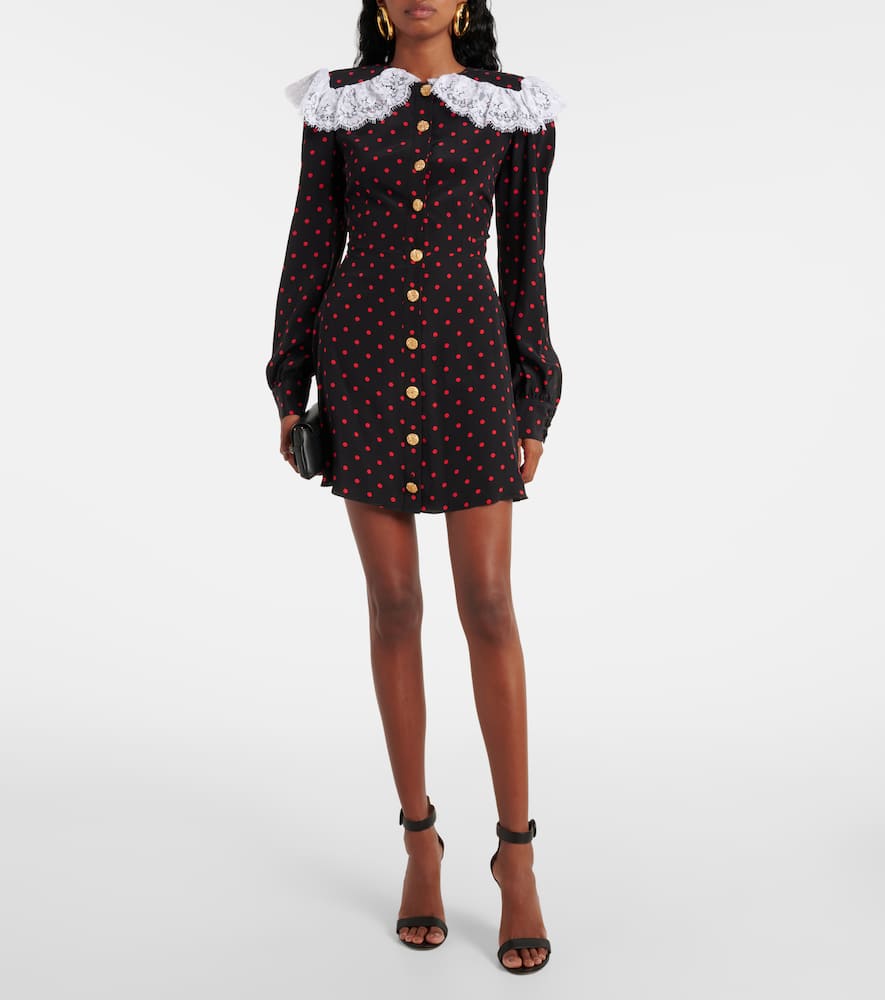 alessandra rich polka dot mini dress Alessandra rich polka dot Silk Mini dress 42 White,Blue Silk