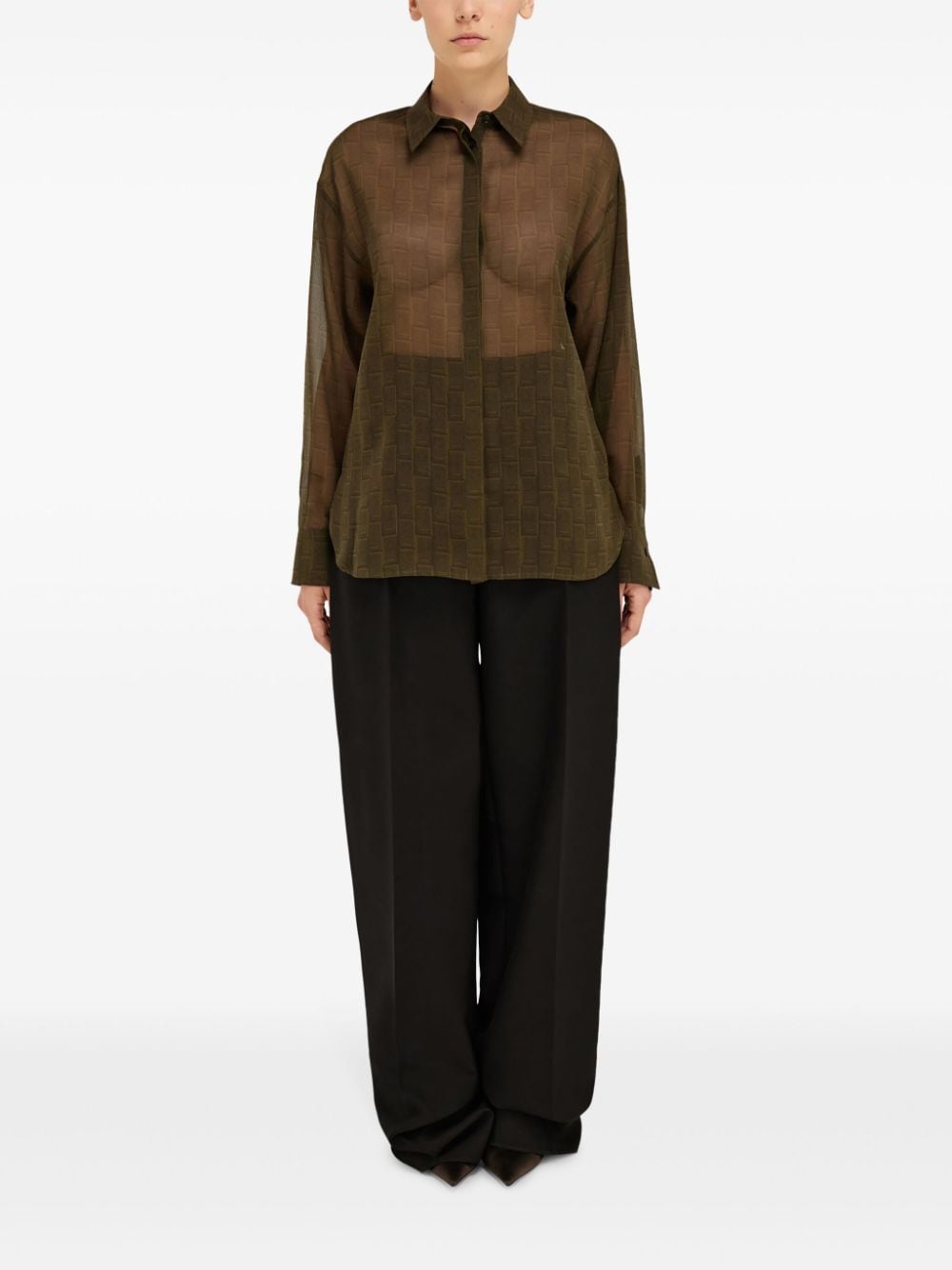 SALVATORE FERRAGAMO Ferragamo Monogram Silk Shirt