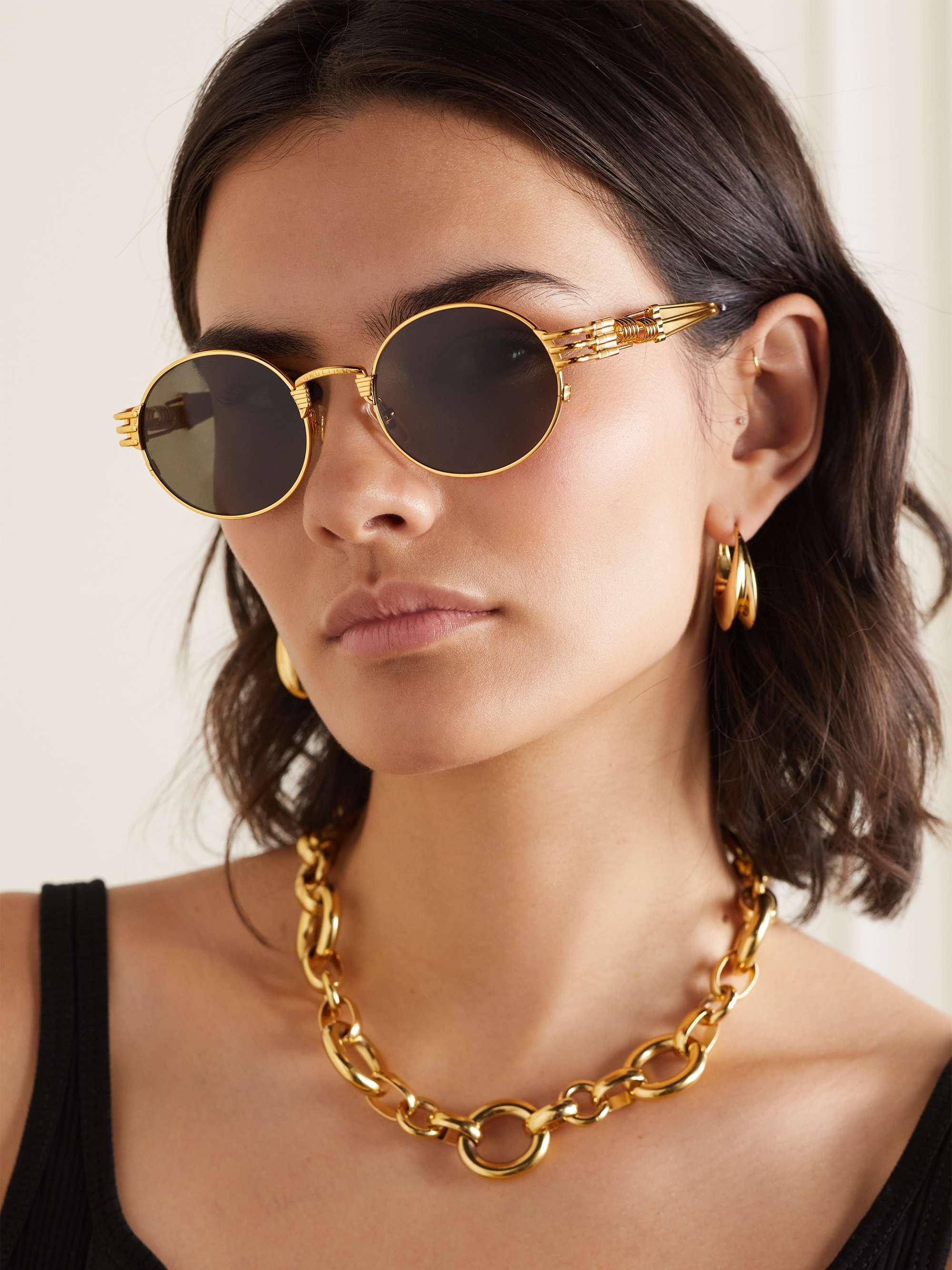Jean Paul Gaultier Round-Frame Sunglasses In Gold - 50% Off 