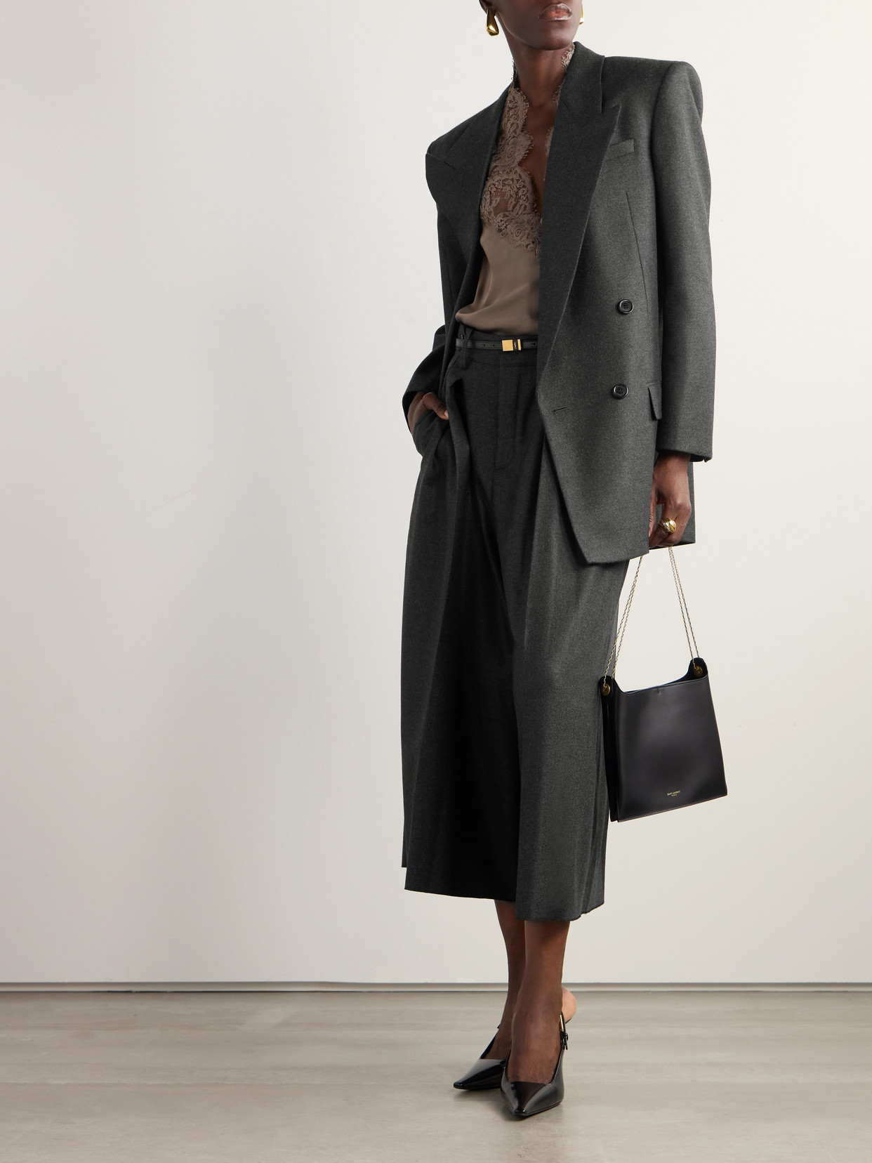 SAINT LAURENT SAINT LAURENT Double-Breasted Cashmere-Twill Blazer