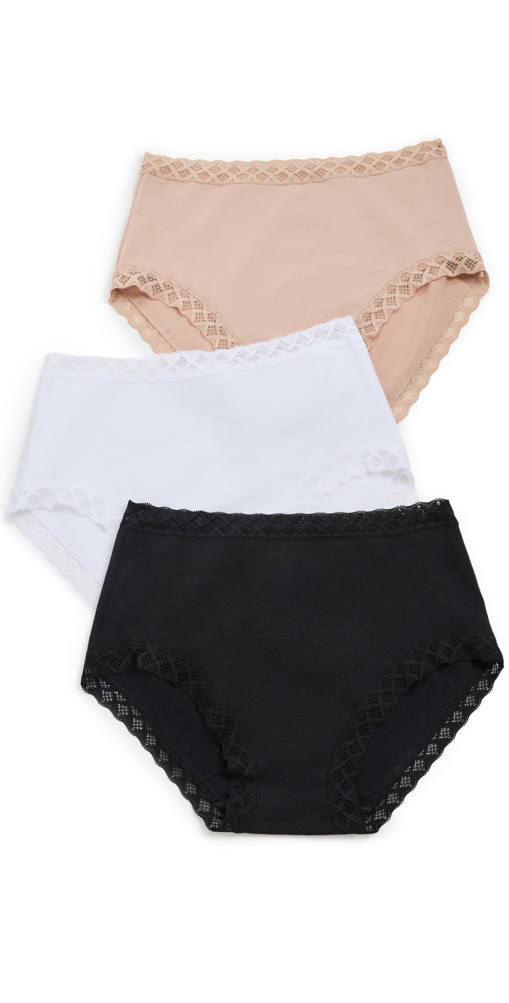 Natori Bliss Full Briefs 3 Pack - Black/Cafe/White | Editorialist