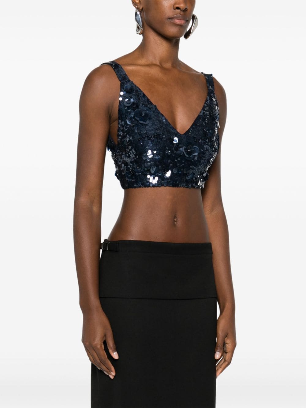 P.A.R.O.S.H P.A.R.O.S.H. Sequin-Embellished Cropped Top