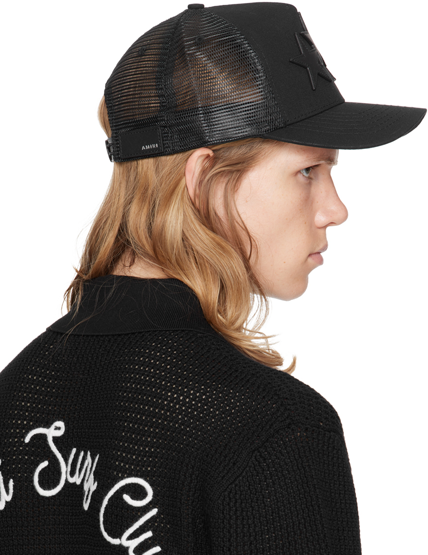 Amiri Black 3 Star Trucker Cap - Black/black | Editorialist