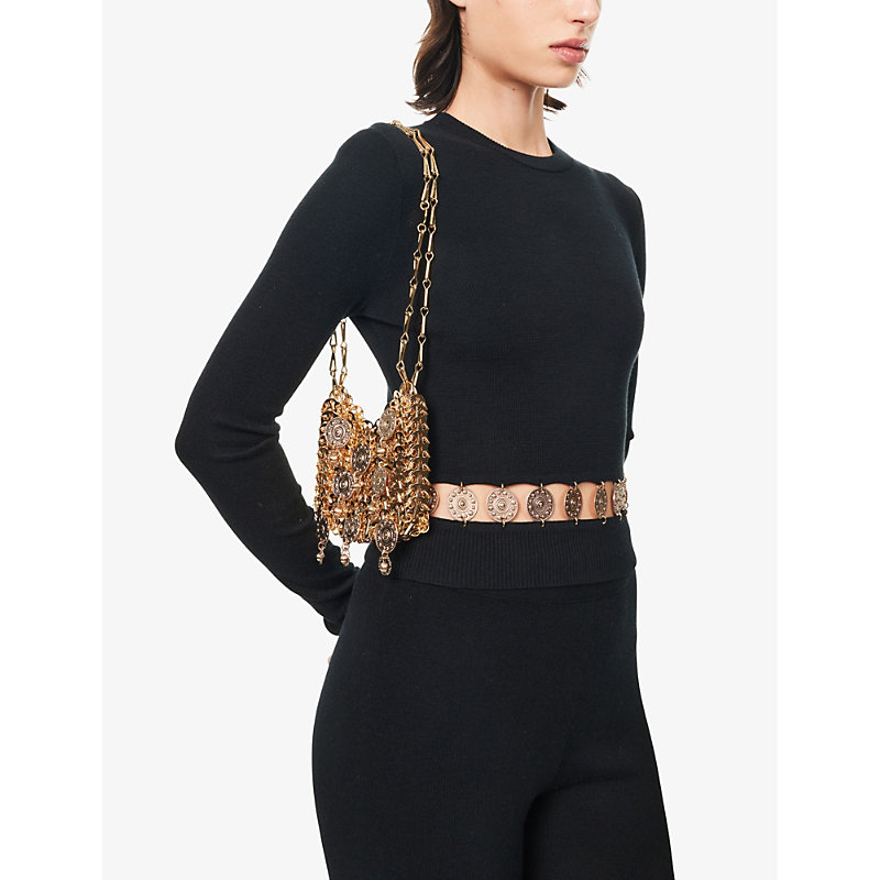 Rabanne 1969 Nano Medal Metal Shoulder Bag - Gold | Editorialist