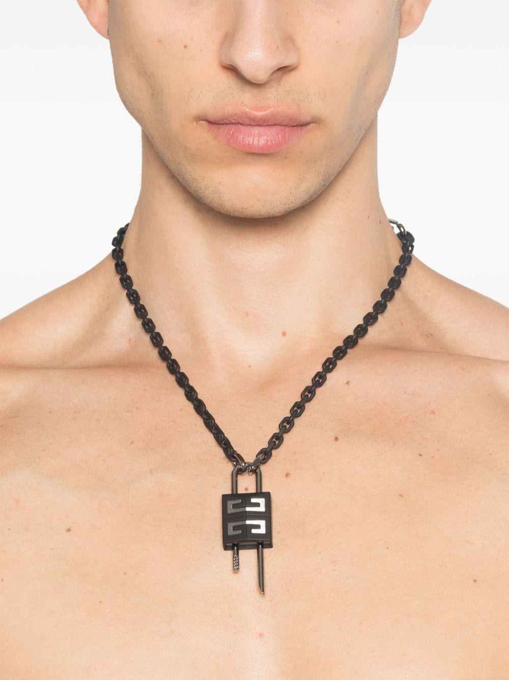 Givenchy Small Lock Necklace - Black | Editorialist