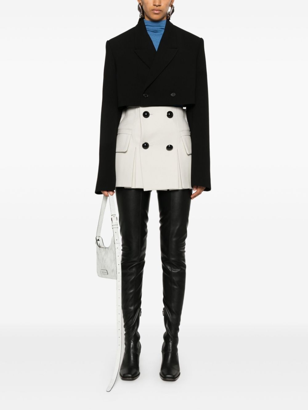 SACAI Pleated Thigh-Length Shorts