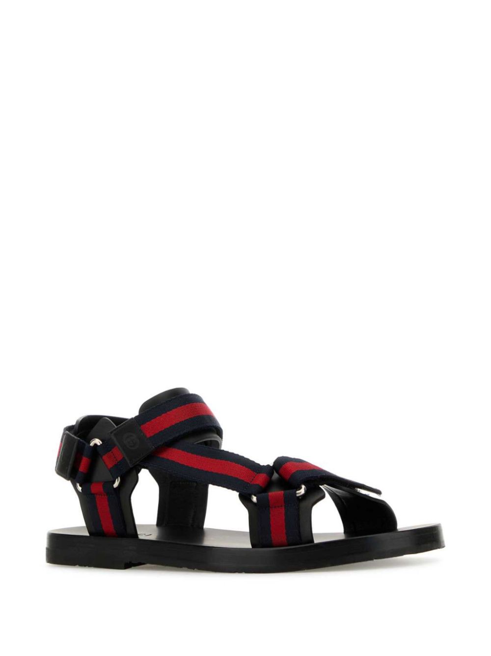 Gucci Signature Web-Stripe Sandals - Blue | Editorialist