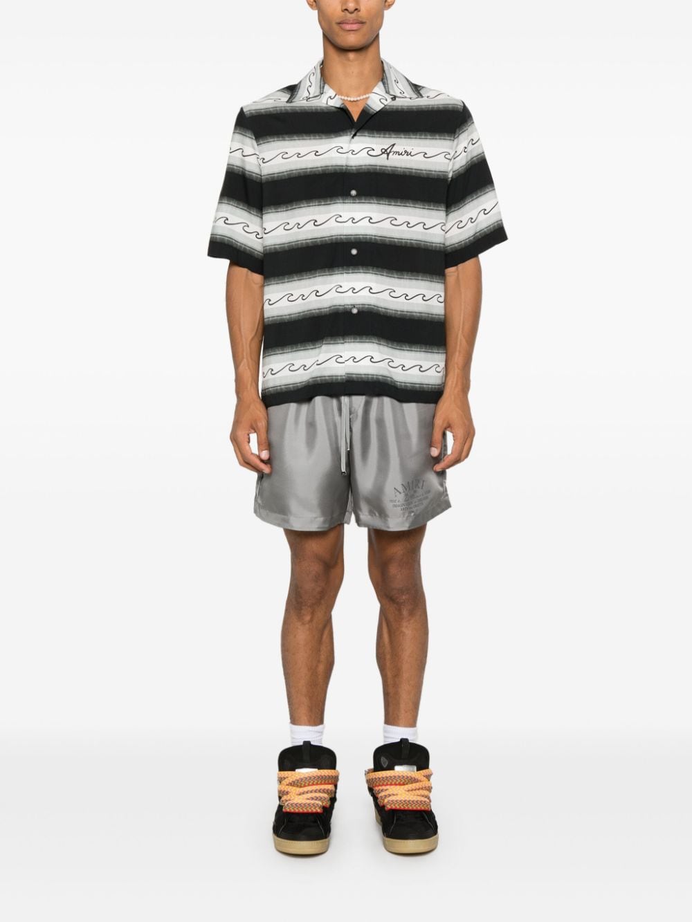 AMIRI AMIRI Arts District Silk Twill Graphic Shorts