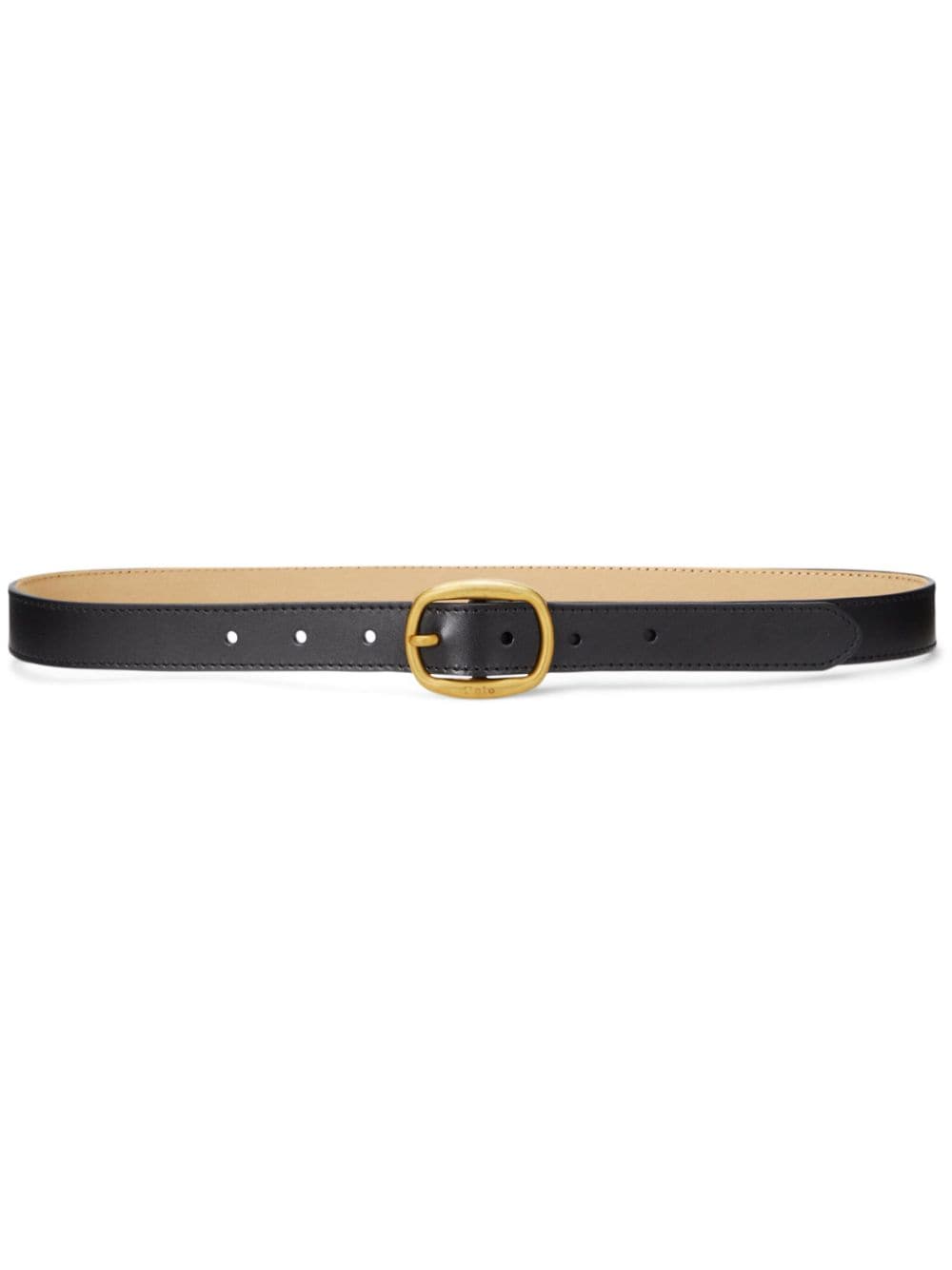 Ralph Lauren Embellished-Buckle Leather Belt - Black  display picture 3