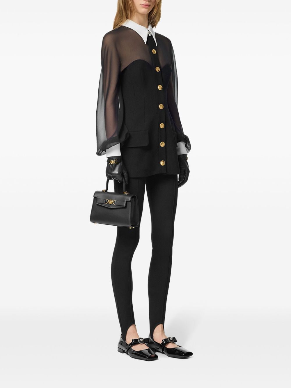 VERSACE viscose-blend stirrup leggings