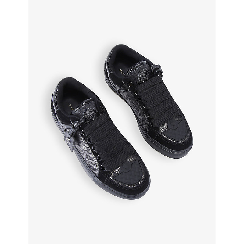 Kurt Geiger Lettie Rainbow-Insert Knitted Trainers In Black  display picture 3