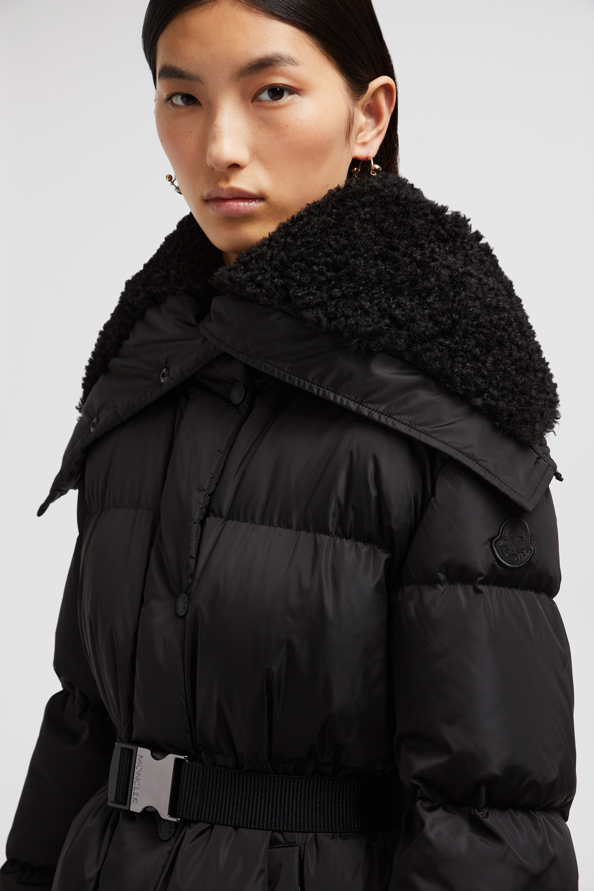 Moncler Bruneaux Hooded Long Down Jacket - Black | Editorialist