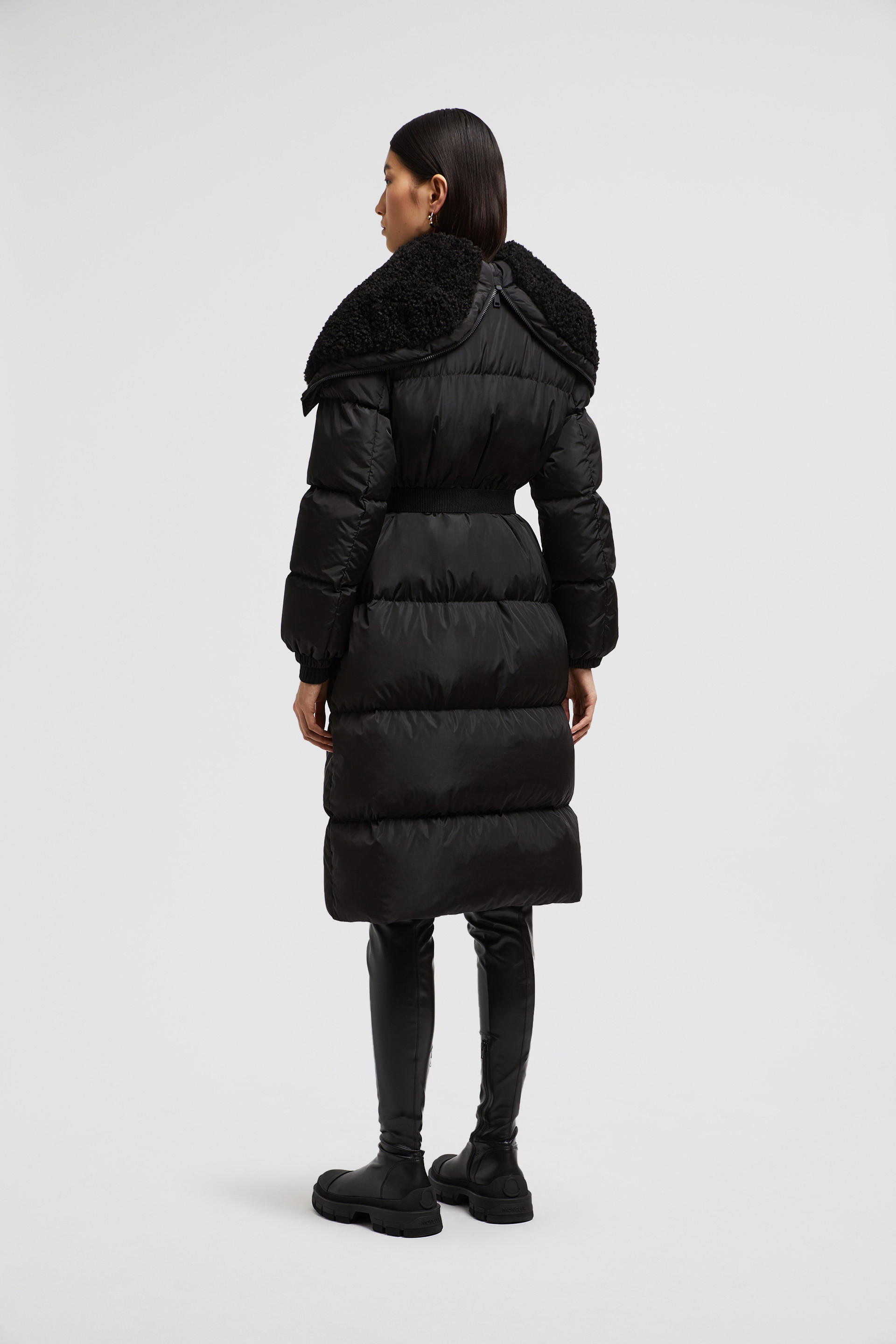 Moncler Bruneaux Hooded Long Down Jacket - Black | Editorialist