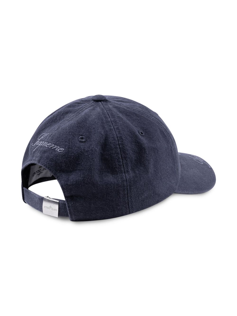 Supreme X Stone Island Denim 6-Panel Cap - Blue | Editorialist