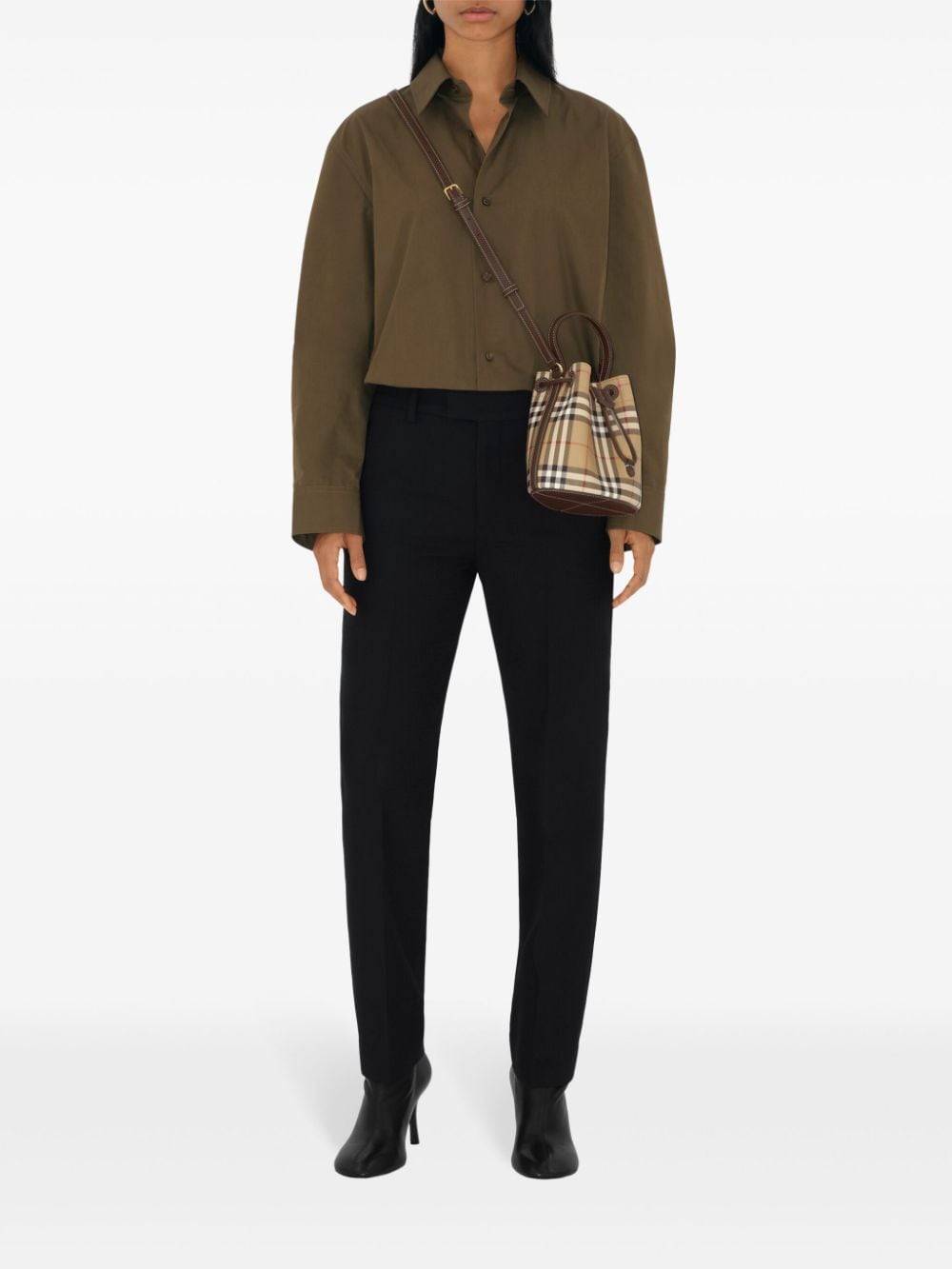 BURBERRY Burberry Checked Mini Bucket Bag