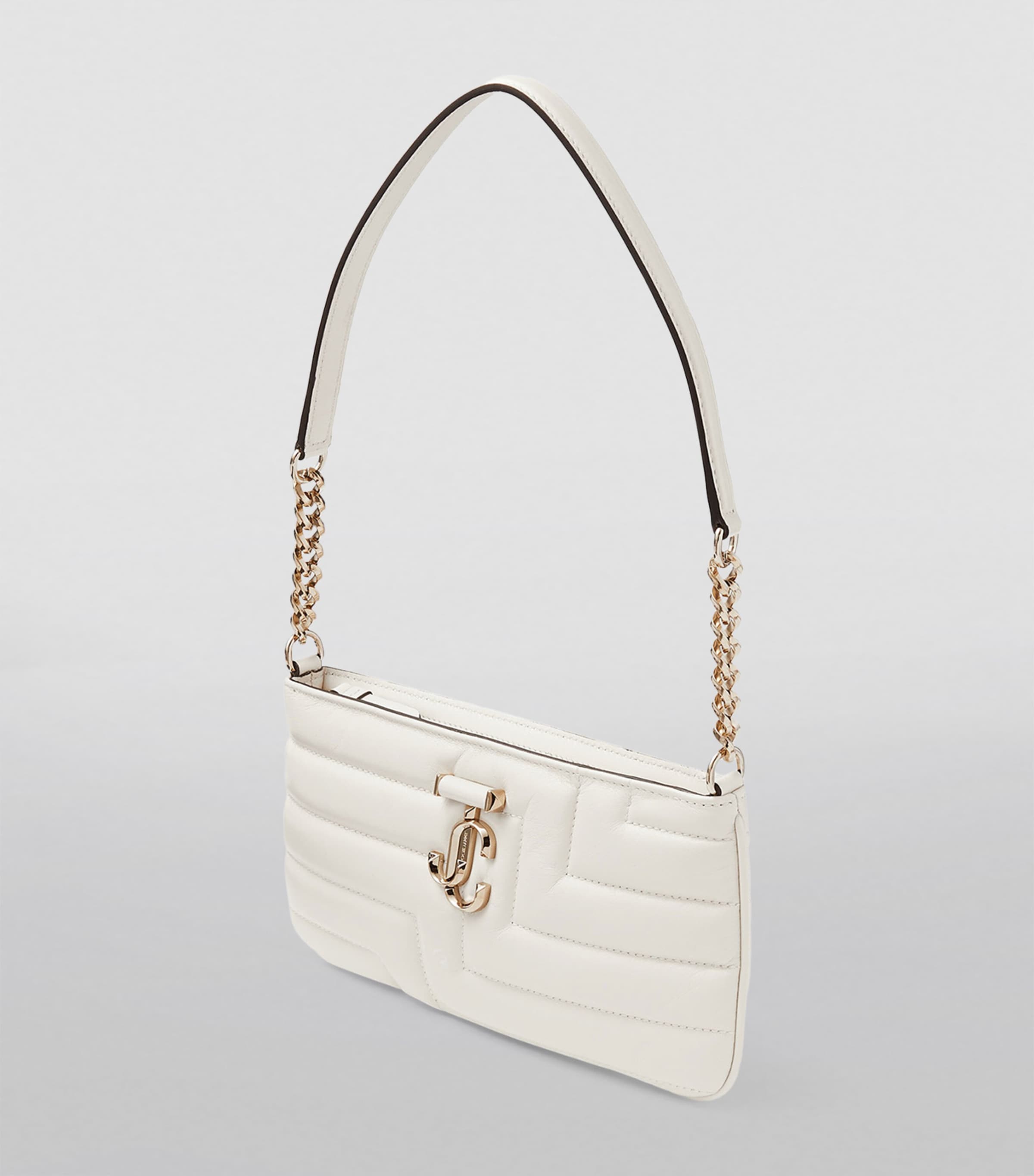 Jimmy Choo Leather Avenue Shoulder Bag - White | Editorialist