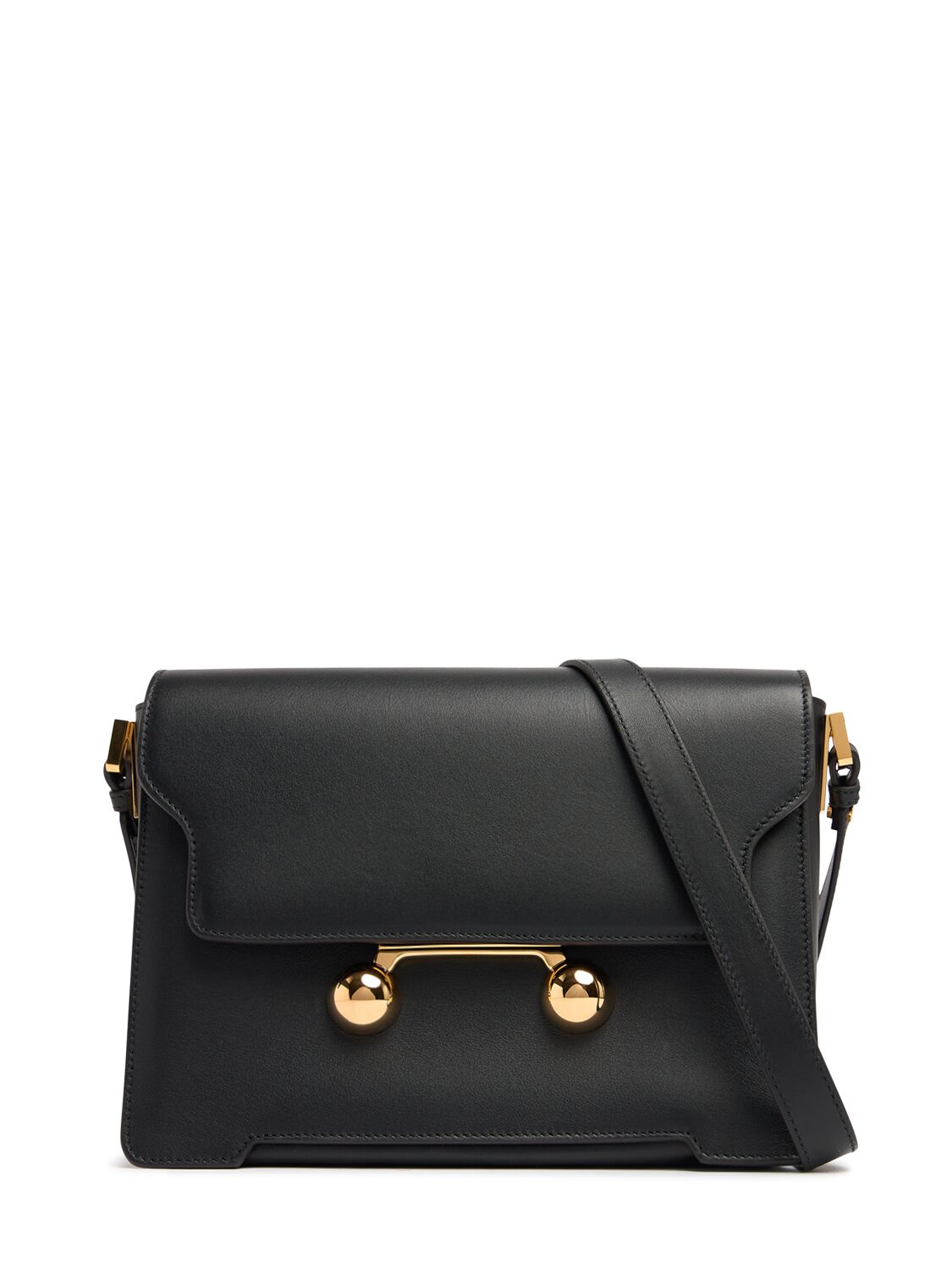 Marni Medium Trunkaroo Leather Shoulder Bag - Black