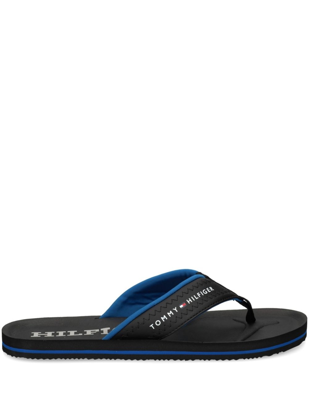 Tommy Hilfiger Logo-Print Flip-Flops In Black | Editorialist display picture 3
