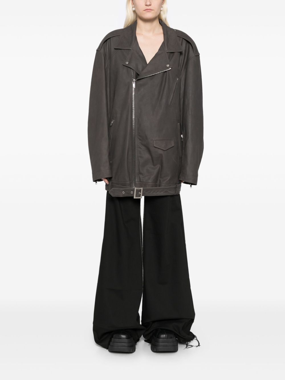 Rick Owens Jumbo Luke Stooges Jacket In Neutrals - 63% Off