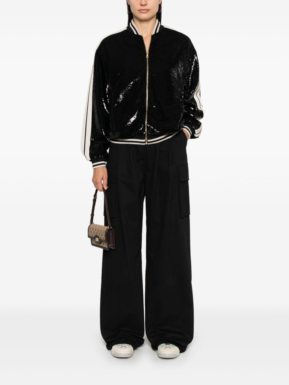 PALM ANGELS Palm Angels Sequinned Bomber Jacket