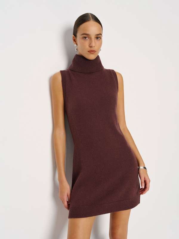 lavish bridesmaid dress Olivia Turtleneck Brown / S