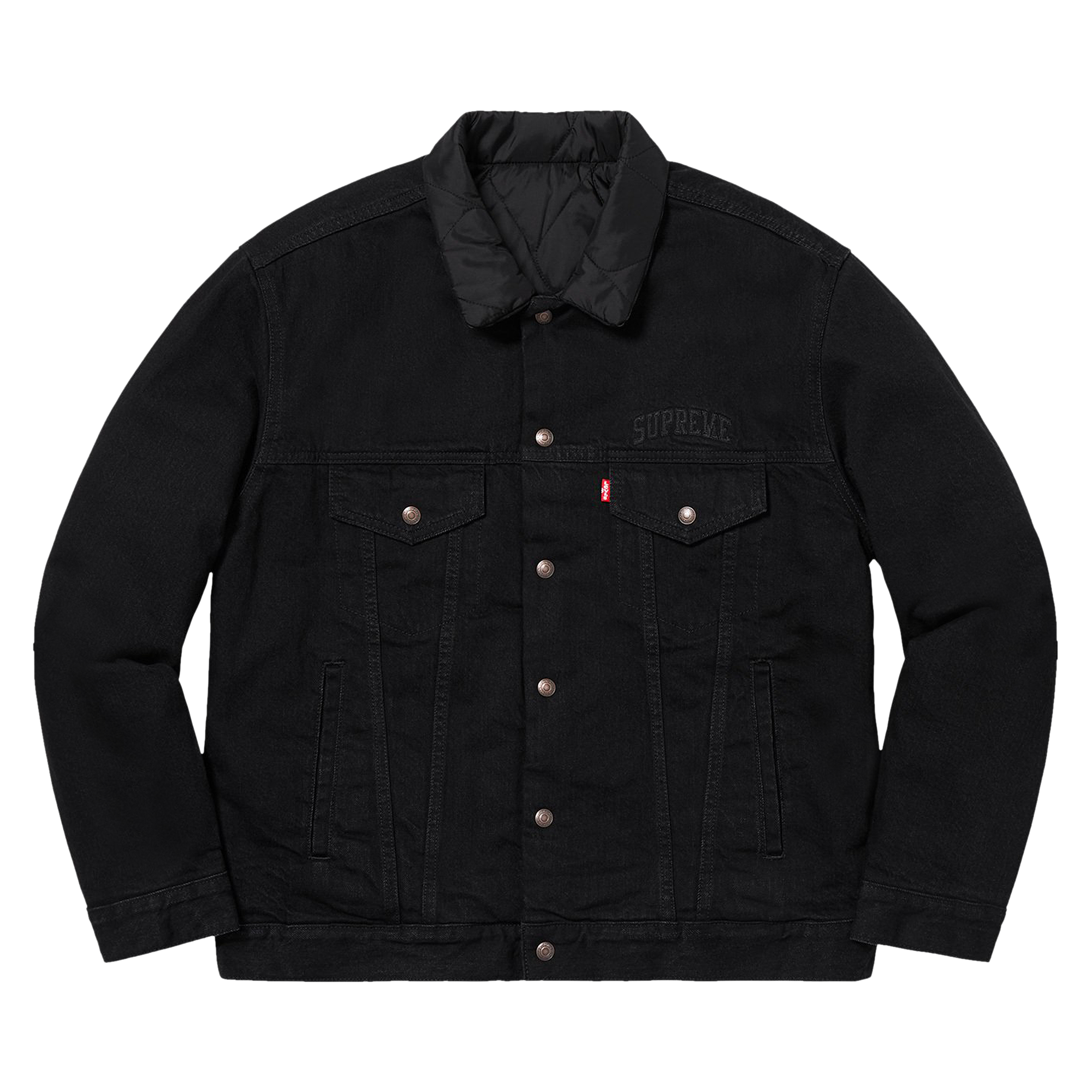 Supreme X Levi'S Quilted Reversible Trucker Jacket - Black