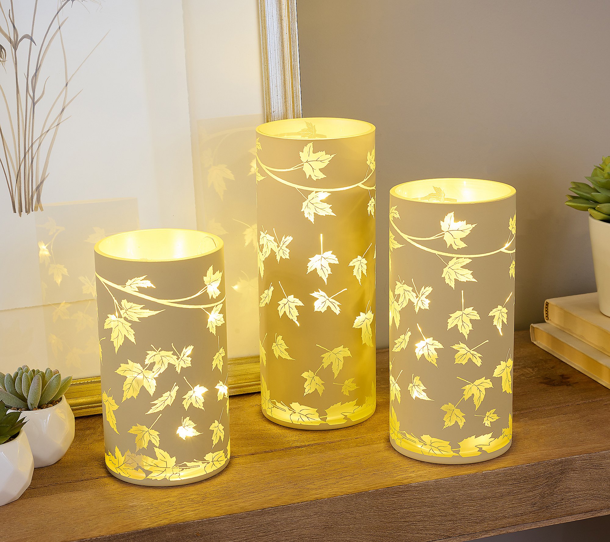 Valerie Parr Hill Set-3 Illuminated Falling Leaves Hurricanes Valerie ...
