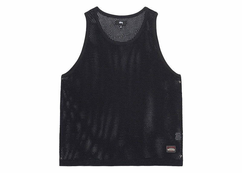 StüSsy Big Mesh Tank - Black | Editorialist