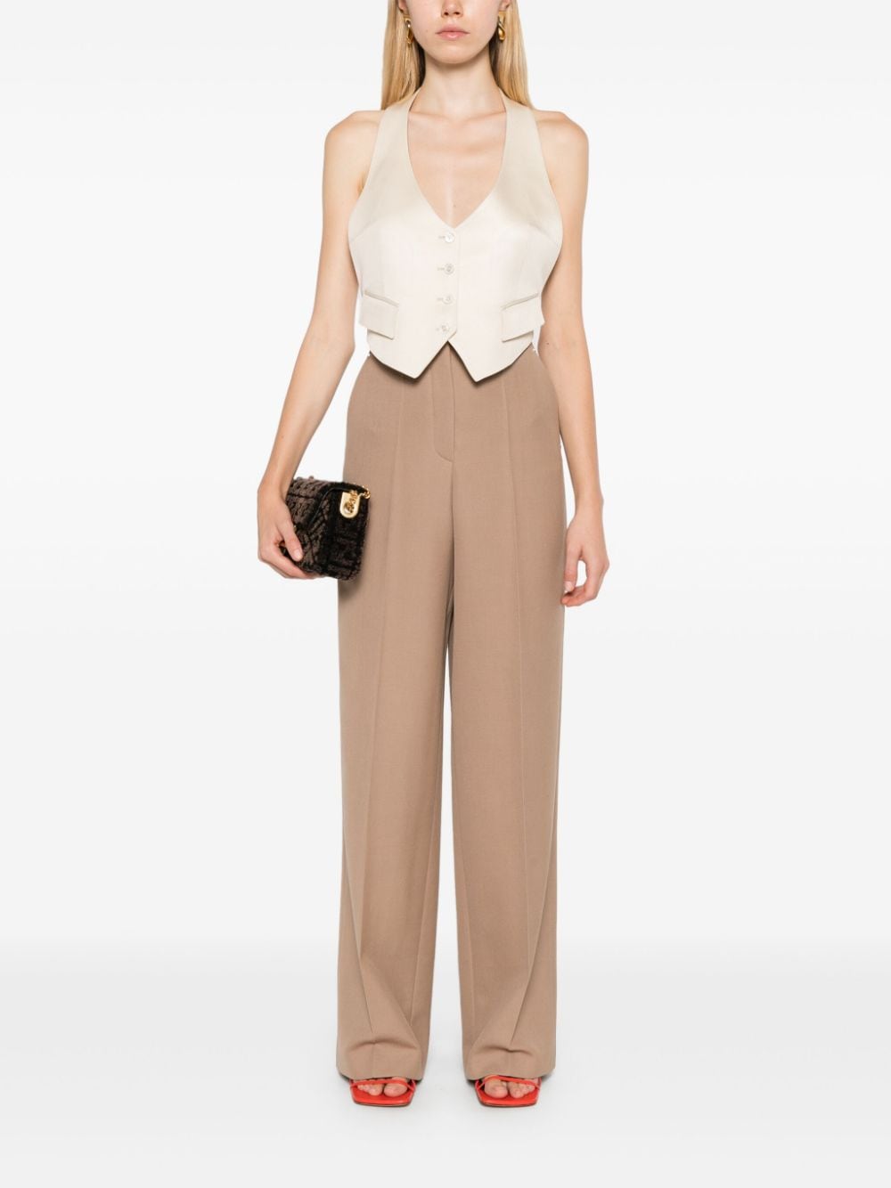 FENDI FENDI grain-de-poudre wool trousers