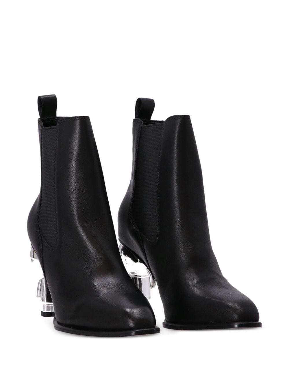 KARL LAGERFELD Bottines Chelsea Cuir Noir Femme - Bottes Élégantes Avec Plateau 4,5 Cm Et Logo Signature