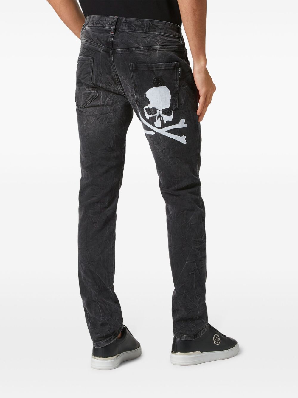 Philipp Plein Skull And Bones Slim Fit Jeans - Grey | Editorialist