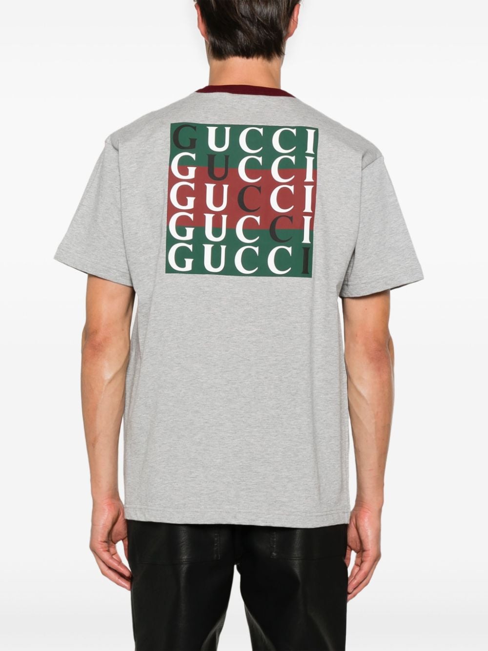 GUCCI リネンシルク ヘンリーネック ニットTシャツ M イタリア製 グレー Gucci Cotton Jersey T-Shirt In Grey - 12% Off | Editorialist