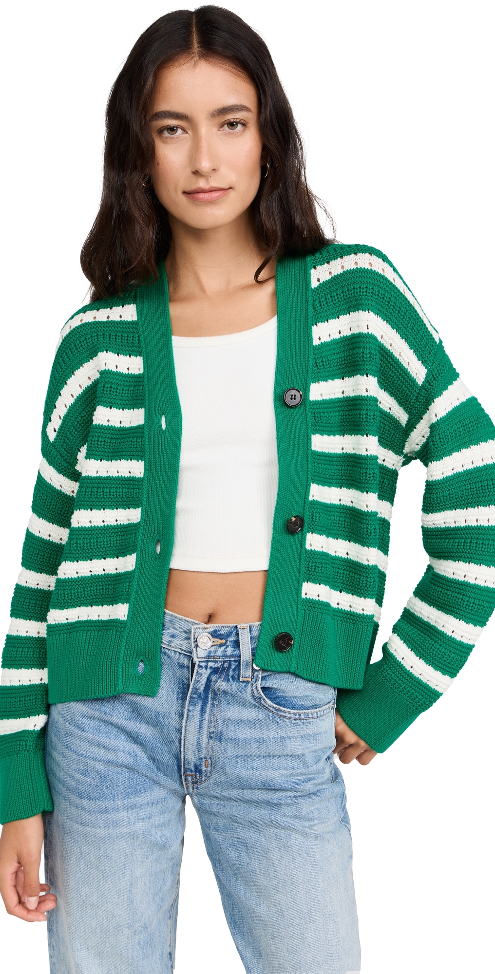 Rails Geneva Cardigan In Kelly Stripe 50% Off Editorialist