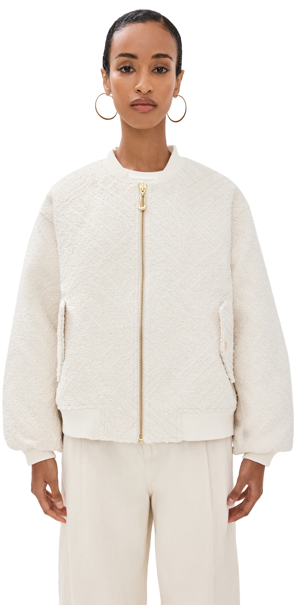 Aje Tectonic Bomber Jacket In Cream - 60% Off | Editorialist