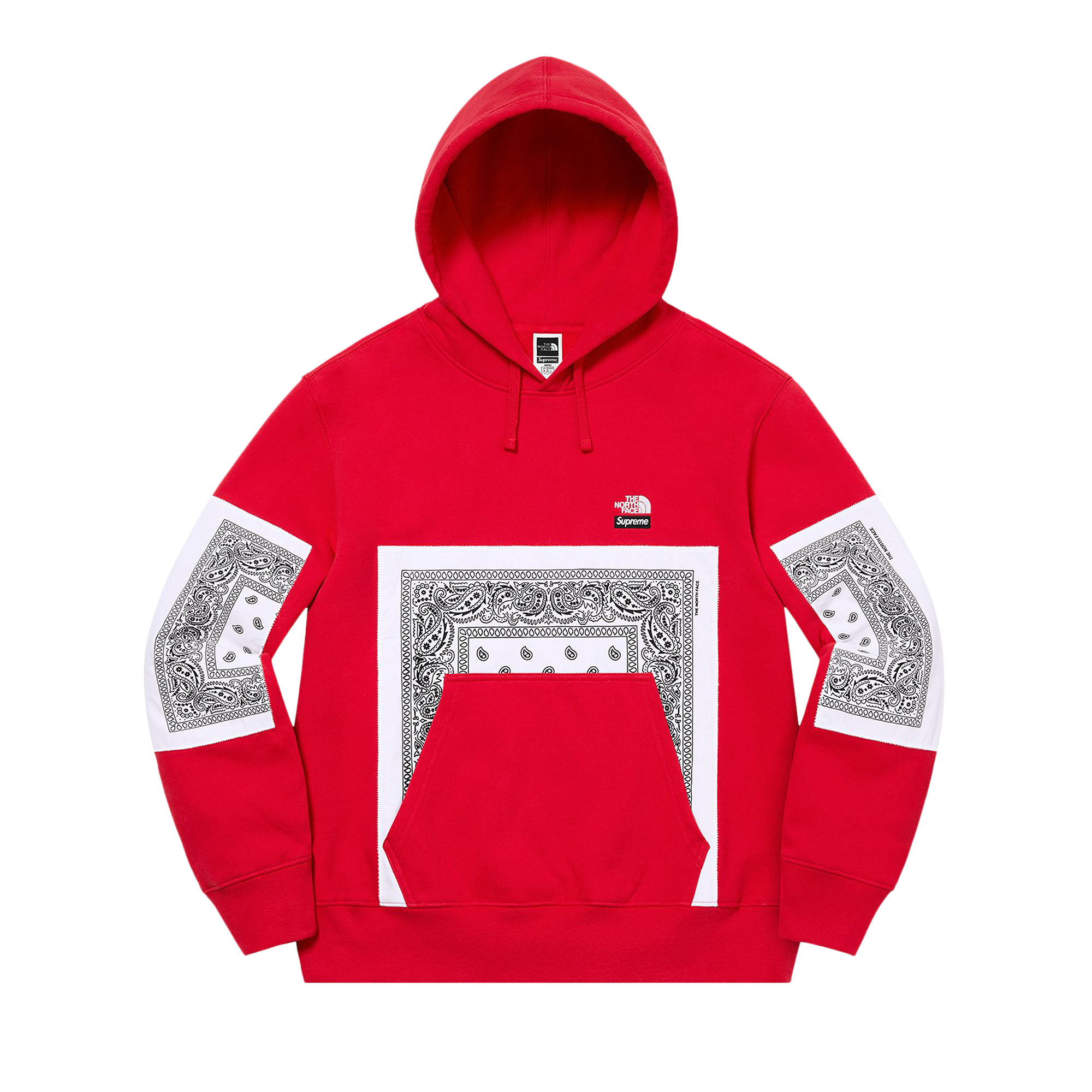 Supreme X The North Face Bandana Hooded Sweatshirt - Red 