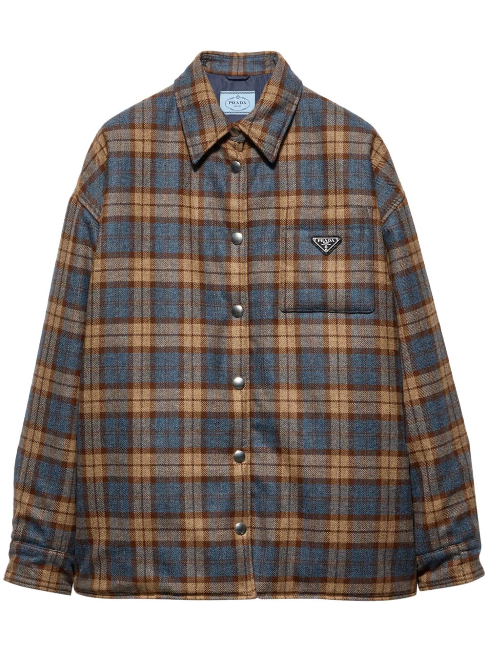 Prada Checked Wool-Twill Lumberjack Jacket - Brown | Editorialist