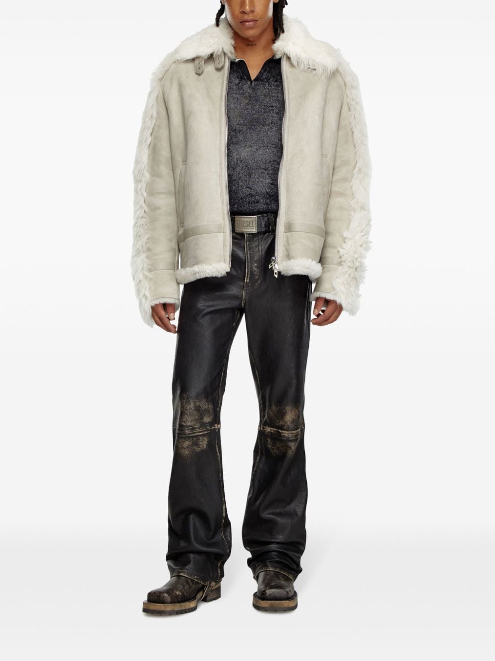 ジャケット L-FRANZ DIESEL サイズ48 White Off Jacket Rider Relaxed Lee オフホワイト ジャケット・アウター