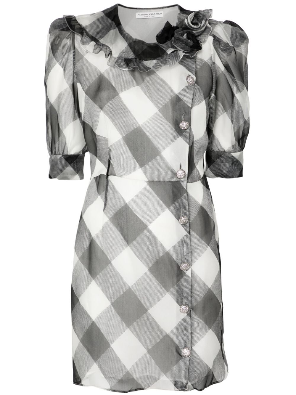 ALESSANDRA RICH Alessandra Rich Checked Silk Mini Dress