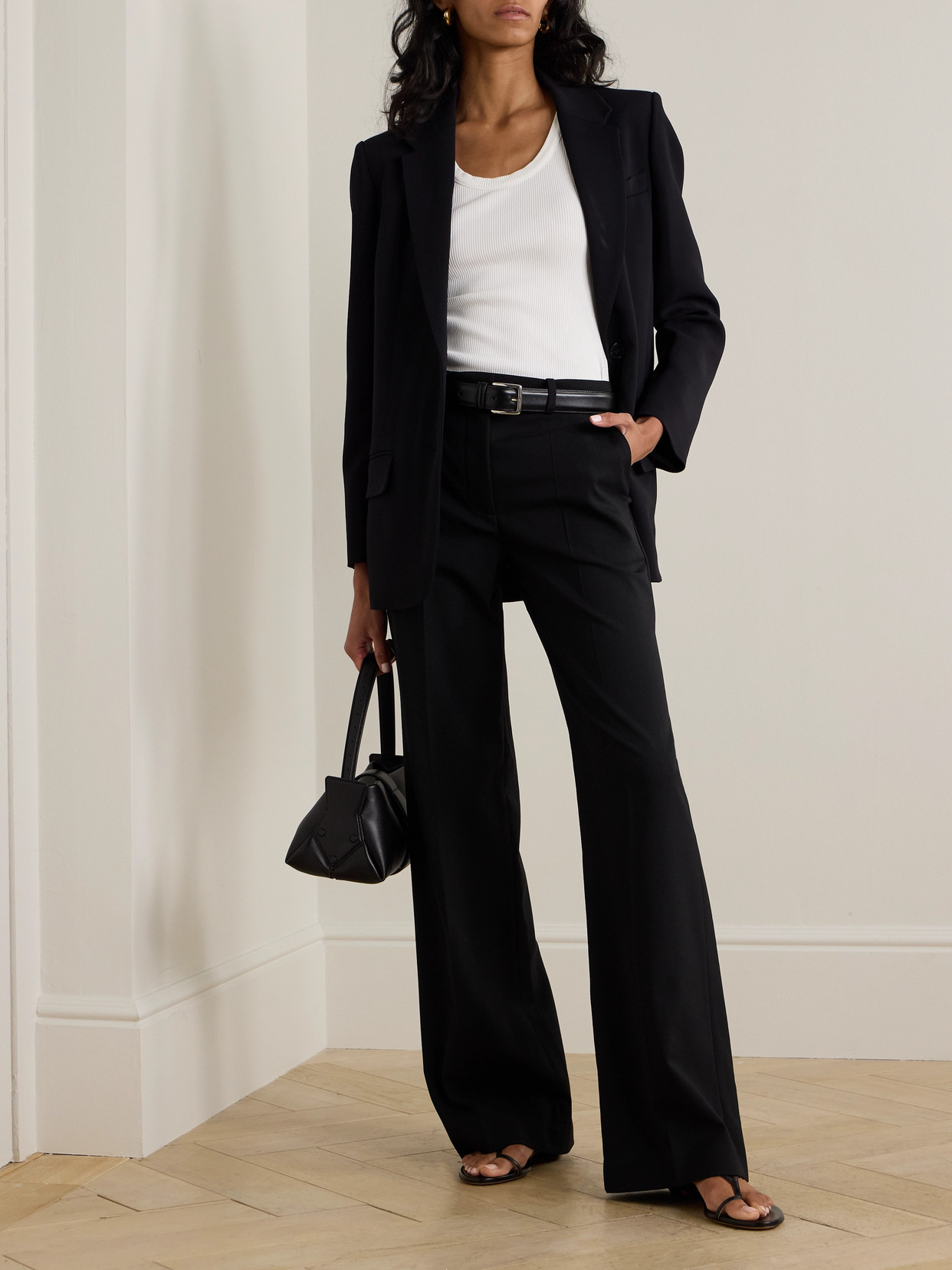 JOSEPH Pleated Straight-Leg Pants