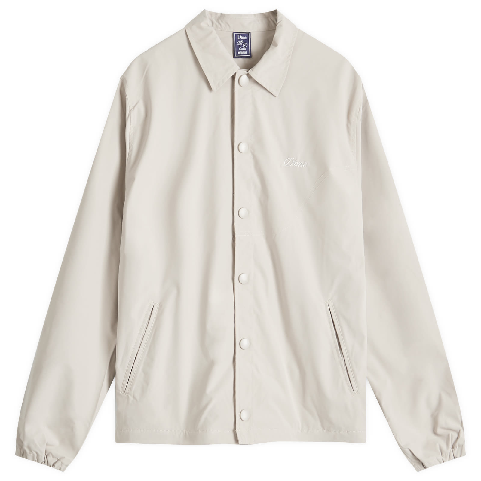 Dime Cursive Coach Jacket - Light Grey | Editorialist