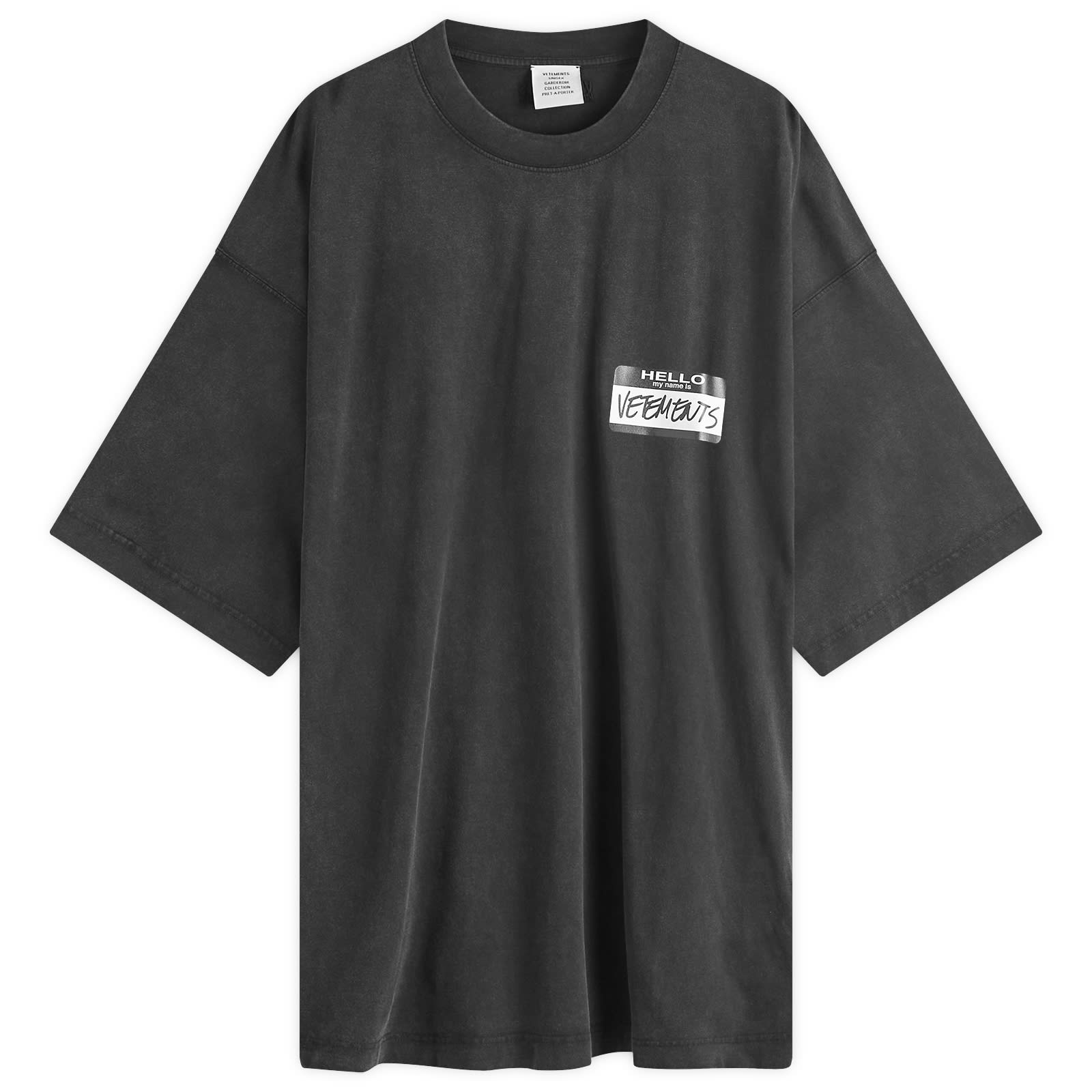 Vetements Hello My Name Is T-Shirt In Black - 40% Off | Editorialist