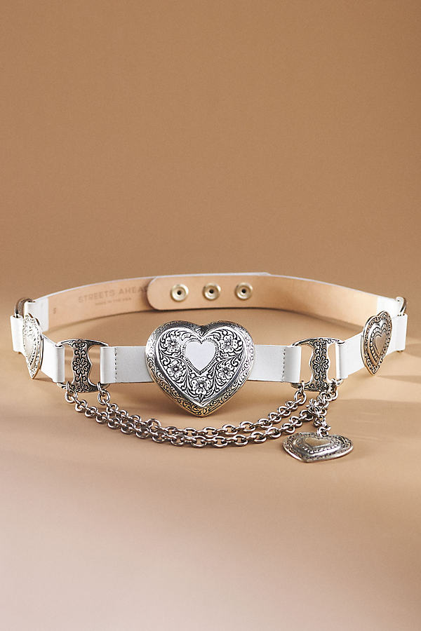Streets Ahead Mia Heart Belt - White | Editorialist