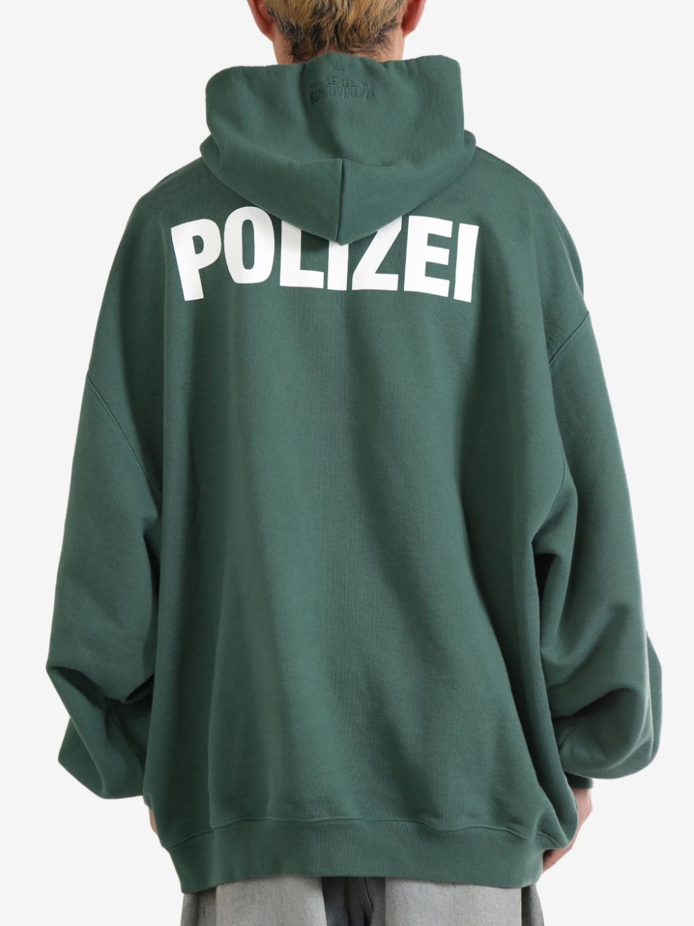 Vetements Polizei Print Hoodie In Green - 68% Off | Editorialist