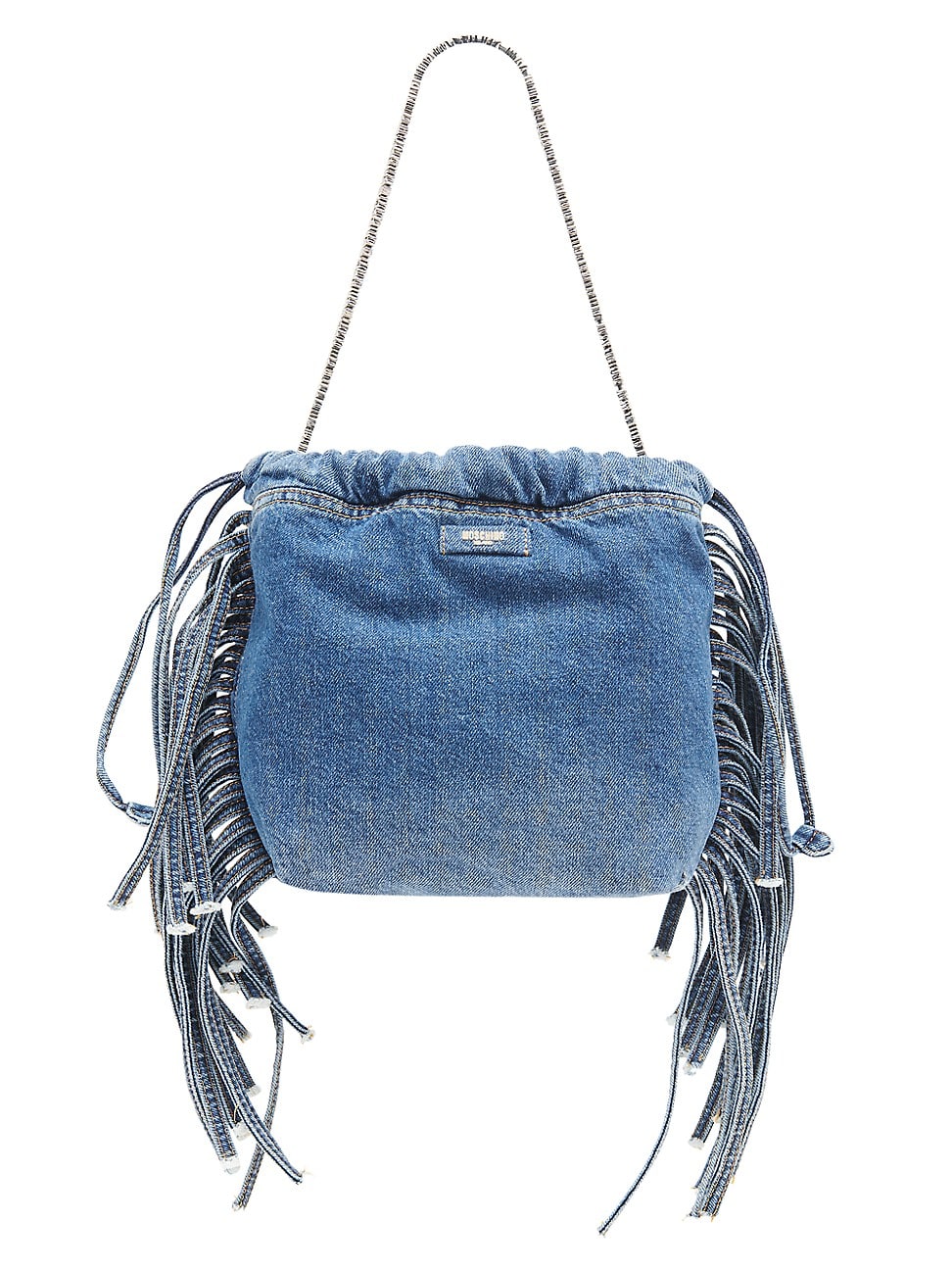 Moschino Blue Denim Fringe Bag Moschino Denim Bucket Bag In Blue - 20% Off | Editorialist main image 2