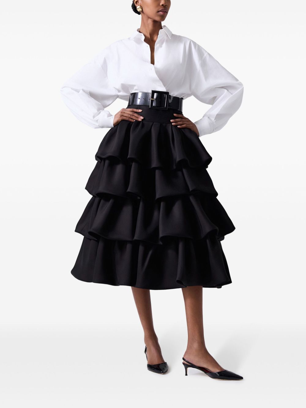 CAROLINA HERRERA Carolina Herrera Tiered Midi Skirt