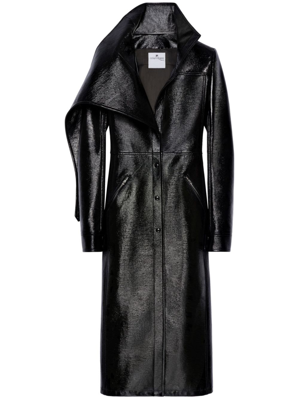 Courreges Heritage Vinyl Faux-Leather Trench Coat - Black - 49