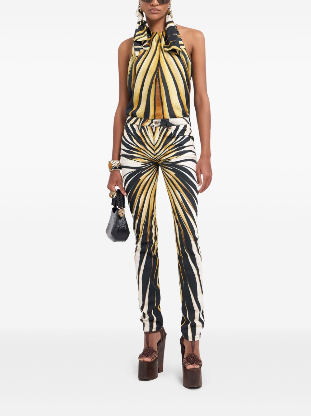 ROBERTO CAVALLI Roberto Cavalli Ray of Gold Printed Trousers