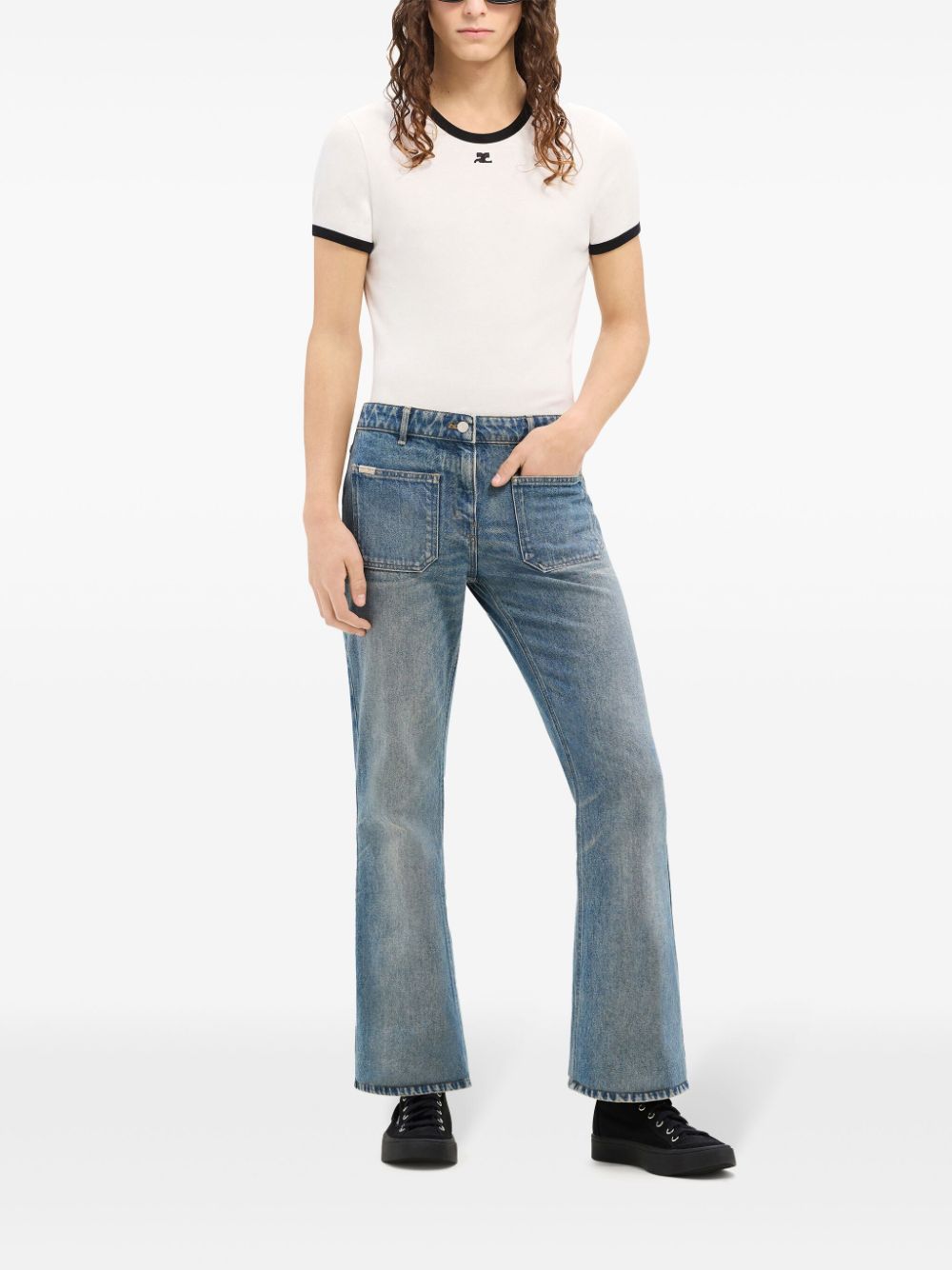 COURREGES Courrèges Mid-Rise Bootcut Jeans
