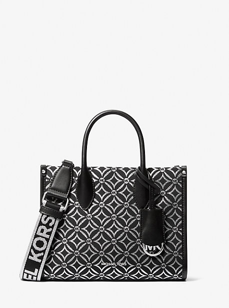 Michael Kors Mirella Small Metallic Logo Jacquard Crossbody Bag In 