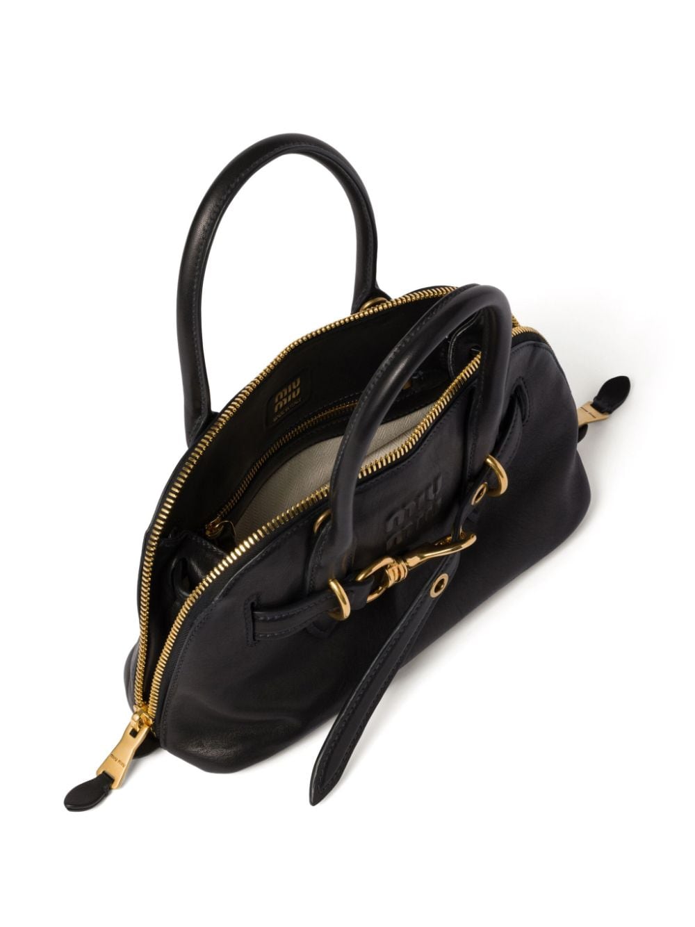 Miu Miu Aventure Leather Tote Bag - Black | Editorialist